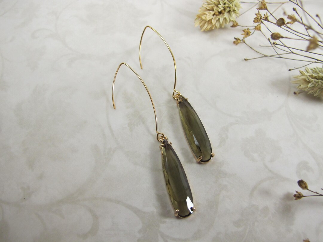 Statement Chocolate Brown Teardrop Earrings Brown Crystal Earrings ...