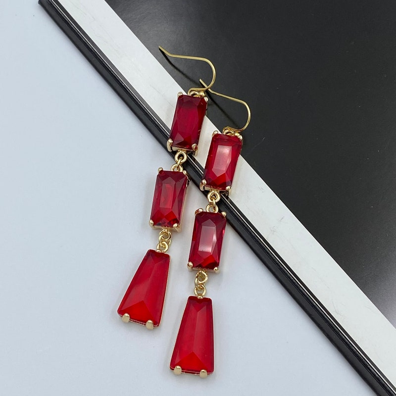 Red Ruby Earrings - Etsy