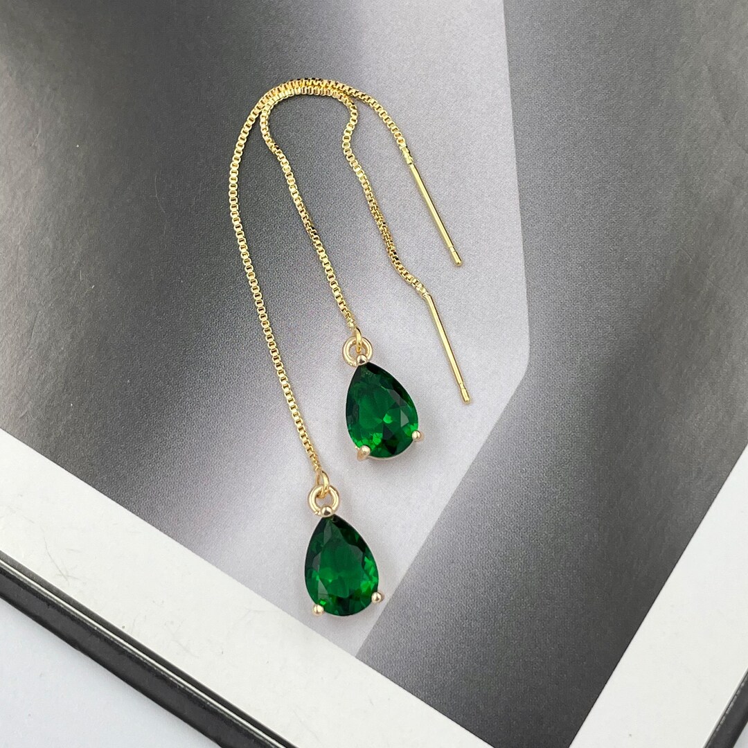 Emerald Green Earrings, Green Teardrop Earrings, Statement Green Drop ...