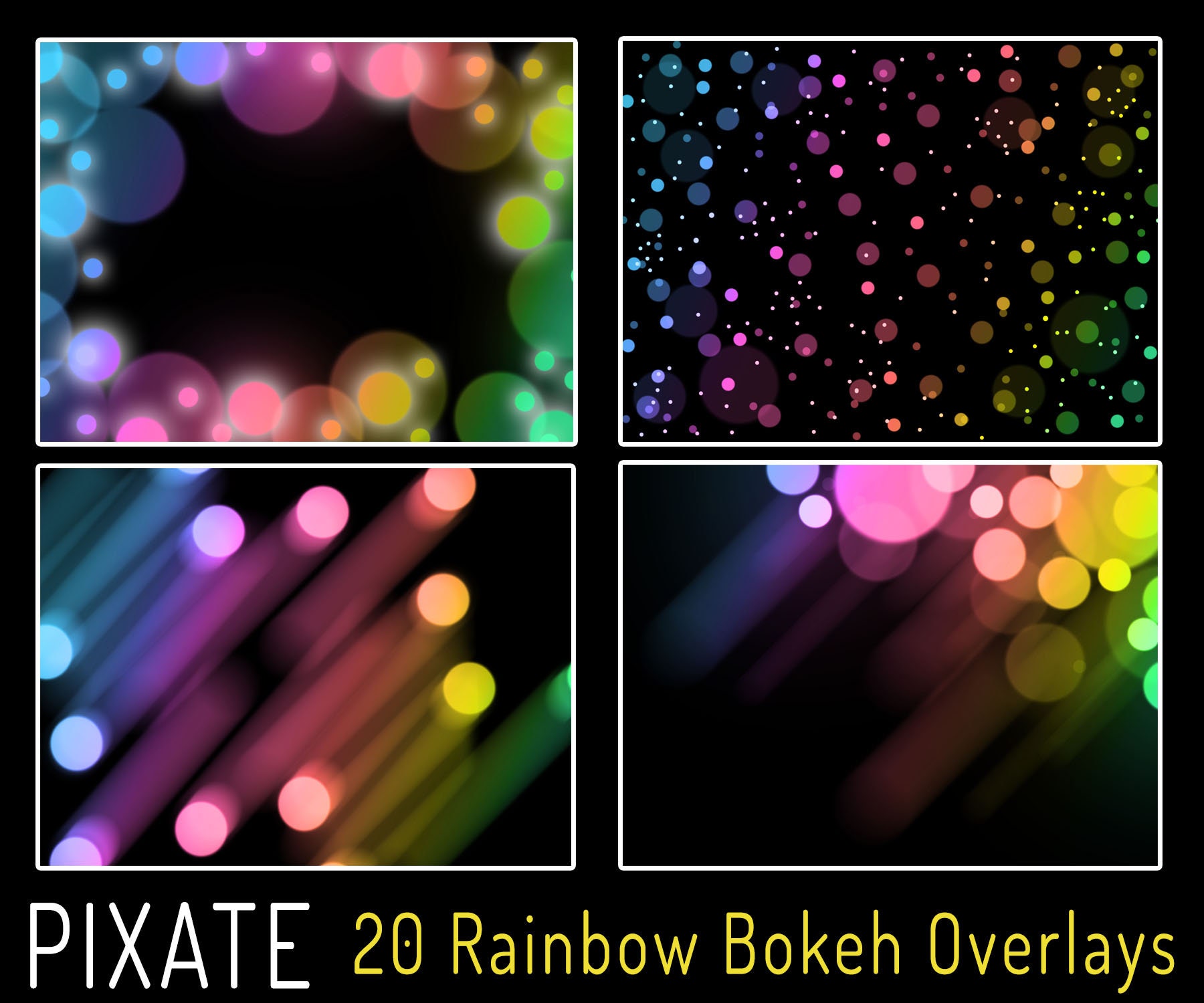 20 Rainbow Bokeh Photo Overlays Photoshop Bokeh Overlay Set | Etsy