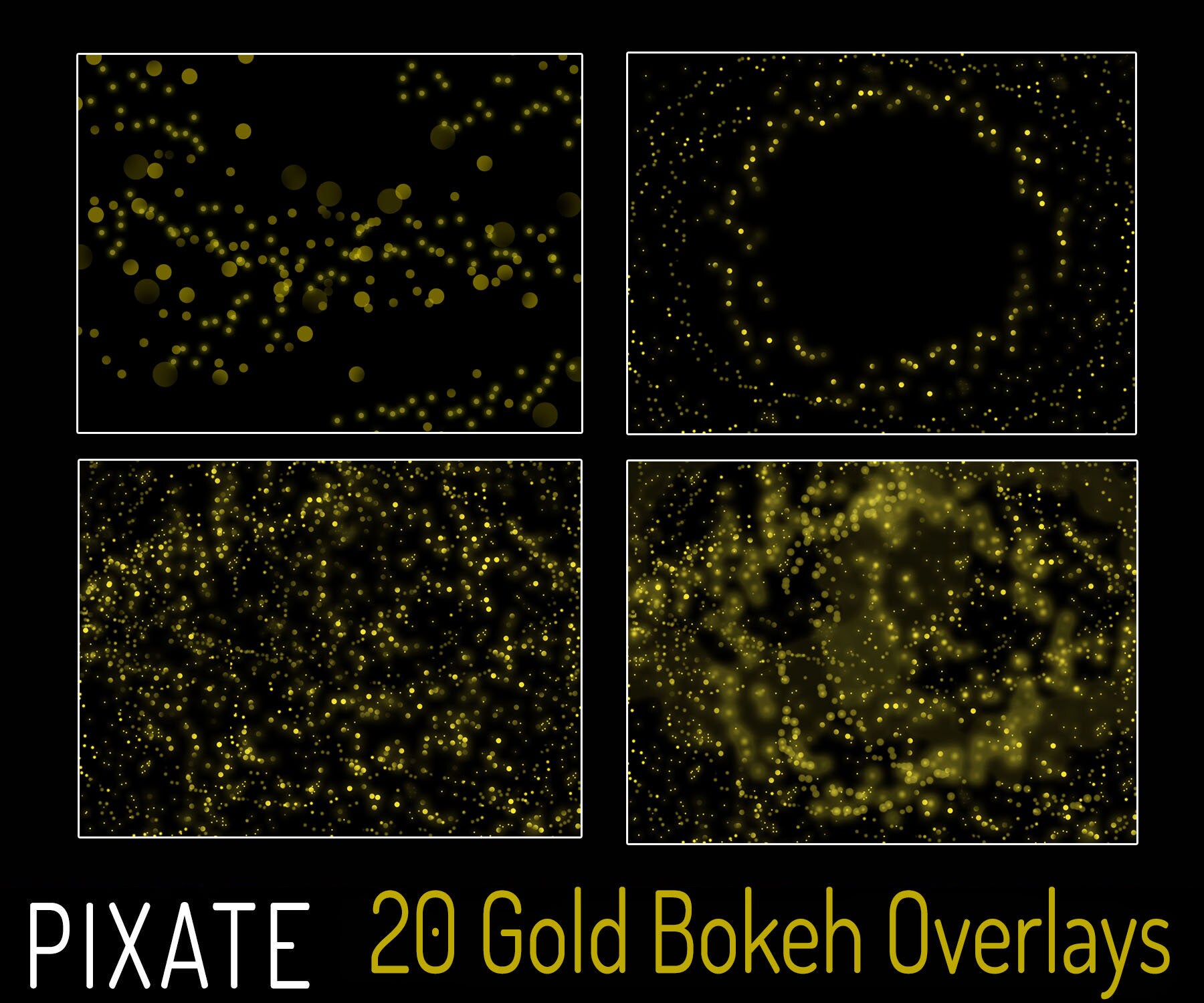 20 Gold Bokeh Overlays Photoshop Glitter Overlays - Etsy