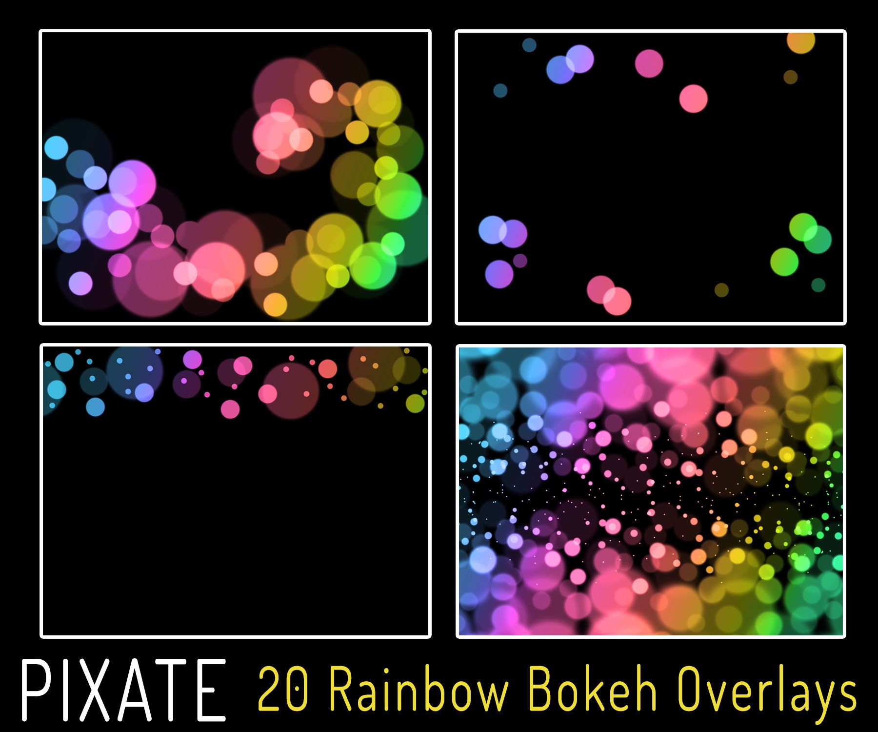 20 Rainbow Bokeh Photo Overlays Photoshop Bokeh Overlay Set | Etsy