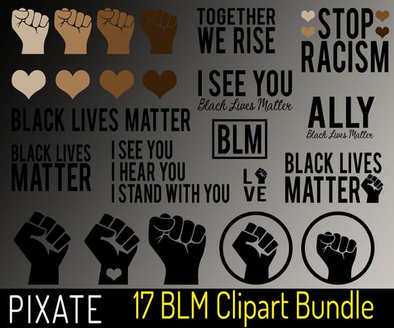 Black Lives Matter Clip Art Bundle 17 BLM Designs for Instant - Etsy
