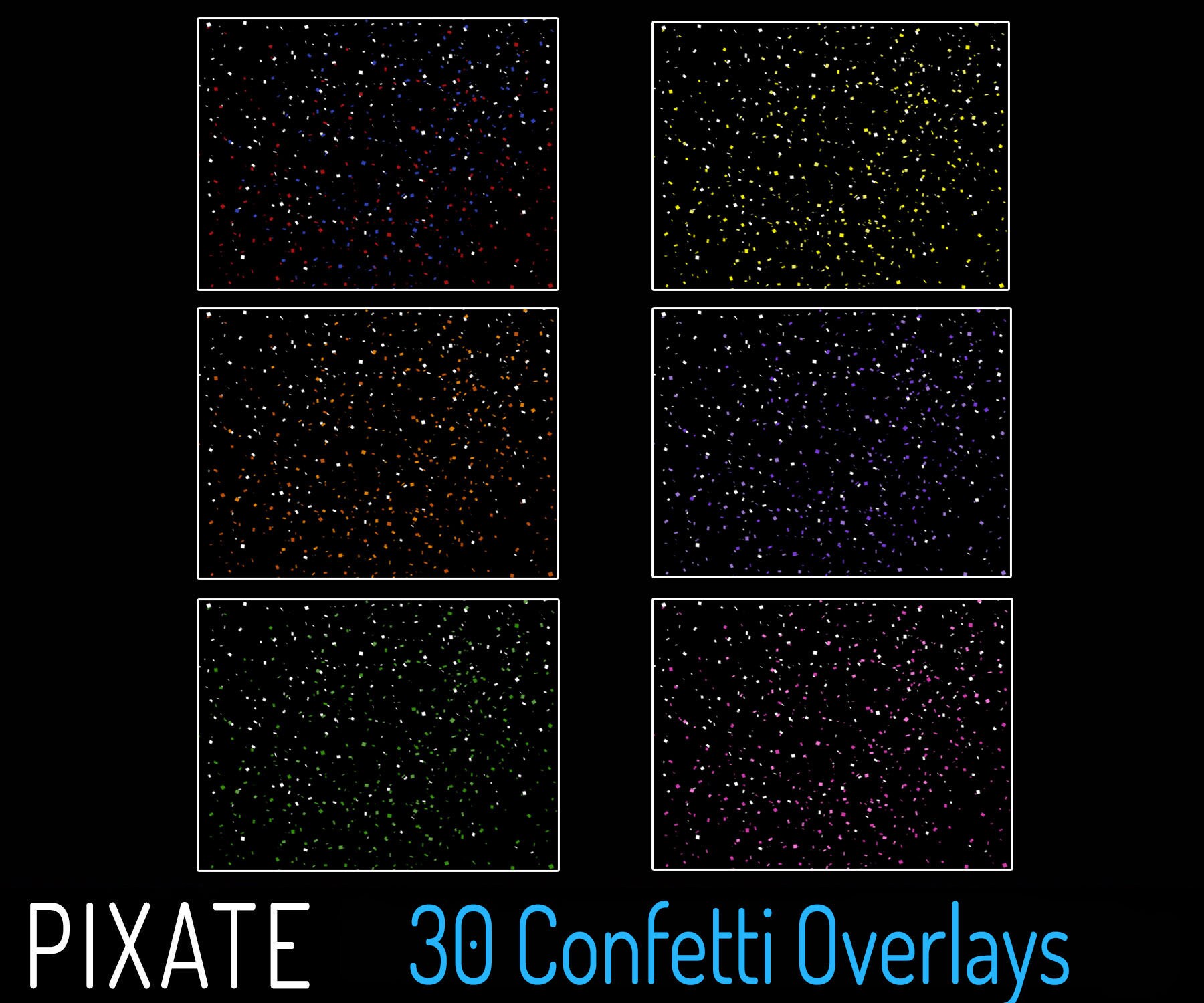 Set of 30 Confetti Overlays Photoshop Confetti Overlay | Etsy