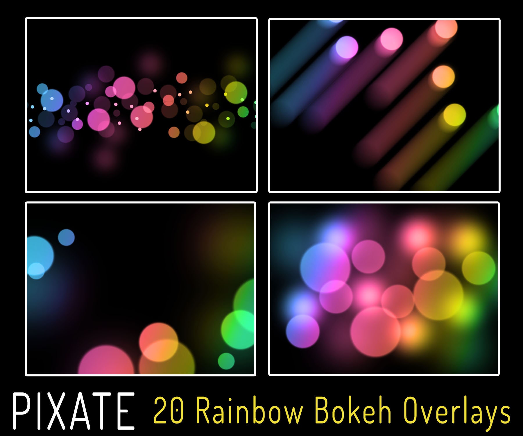 20 Rainbow Bokeh Photo Overlays Photoshop Bokeh Overlay Set - Etsy