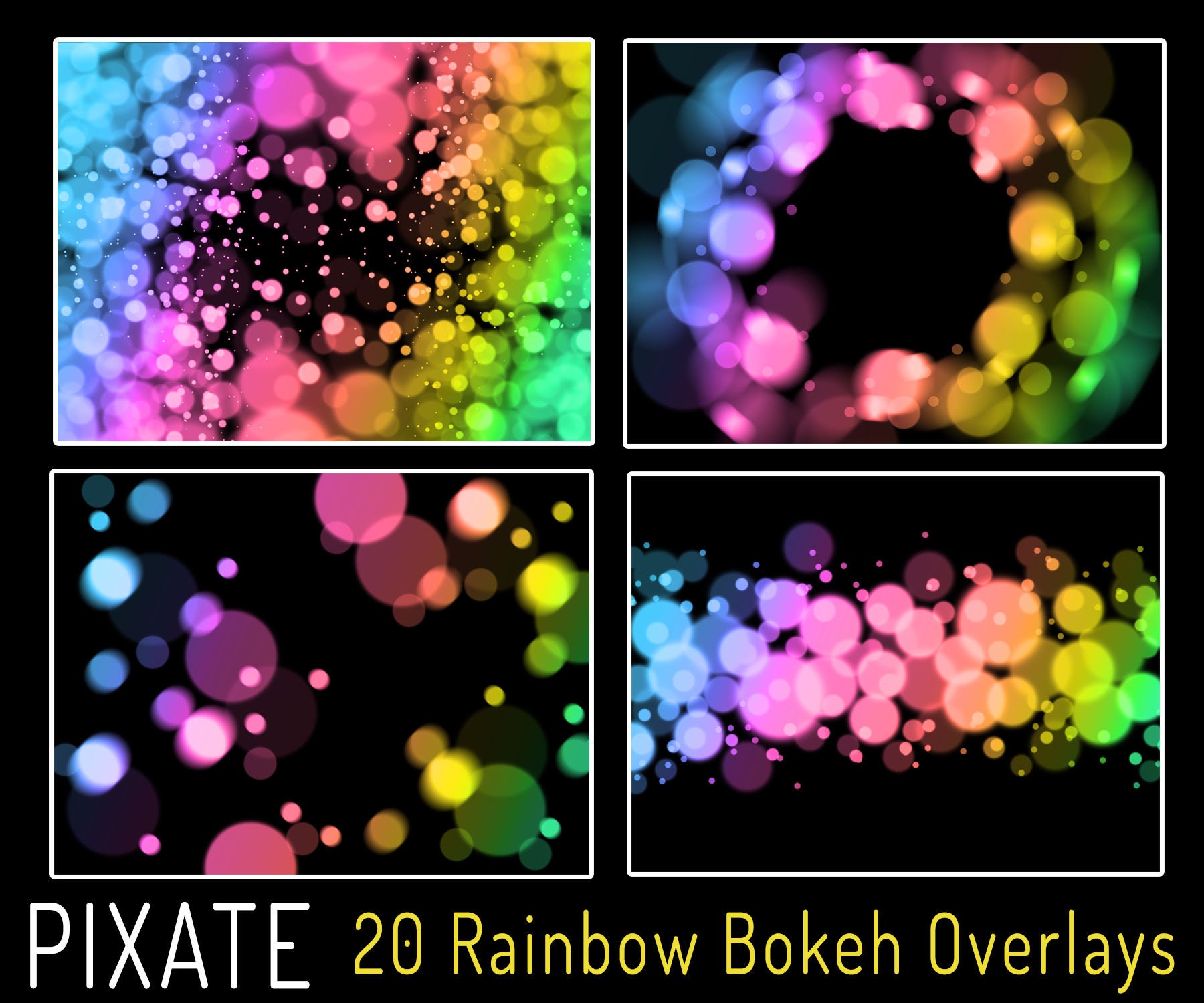20 Rainbow Bokeh Photo Overlays Photoshop Bokeh Overlay Set - Etsy