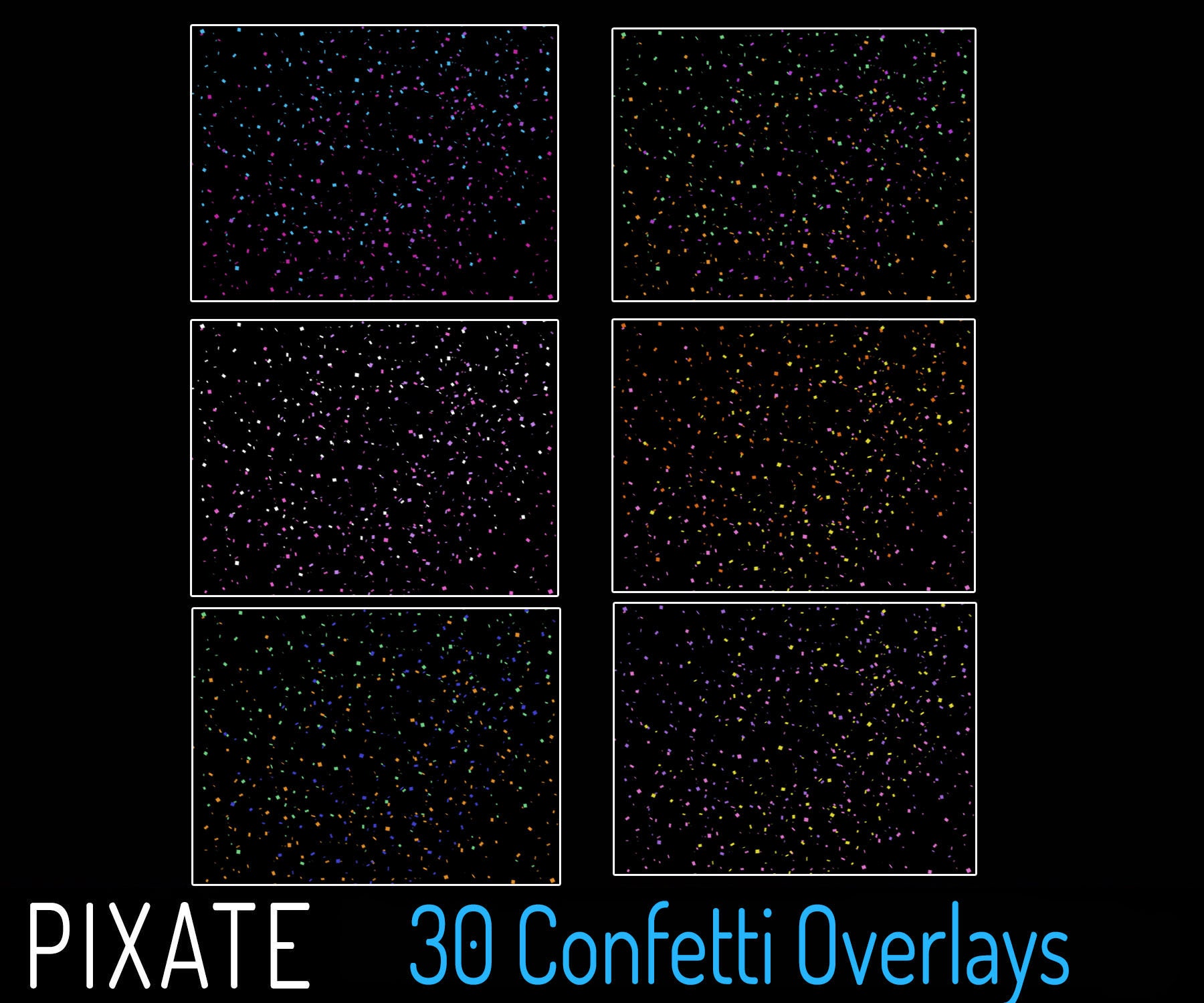 Set of 30 Confetti Overlays Photoshop Confetti Overlay | Etsy