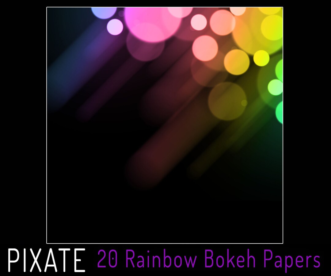 20 Rainbow Bokeh Digital Papers Set, Digital Scrapbook Paper Instant ...