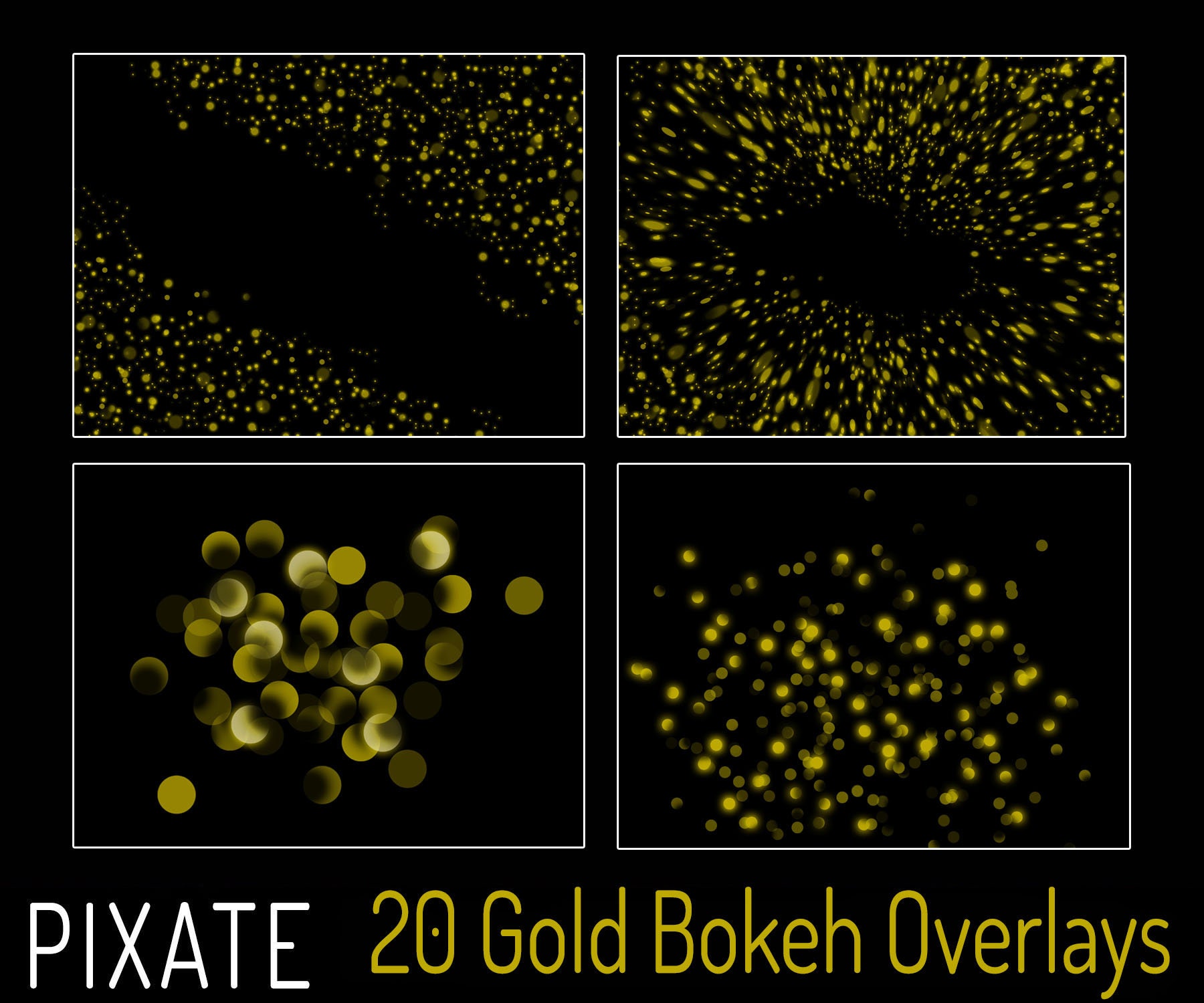 20 Gold Bokeh Overlays Photoshop Glitter Overlays - Etsy