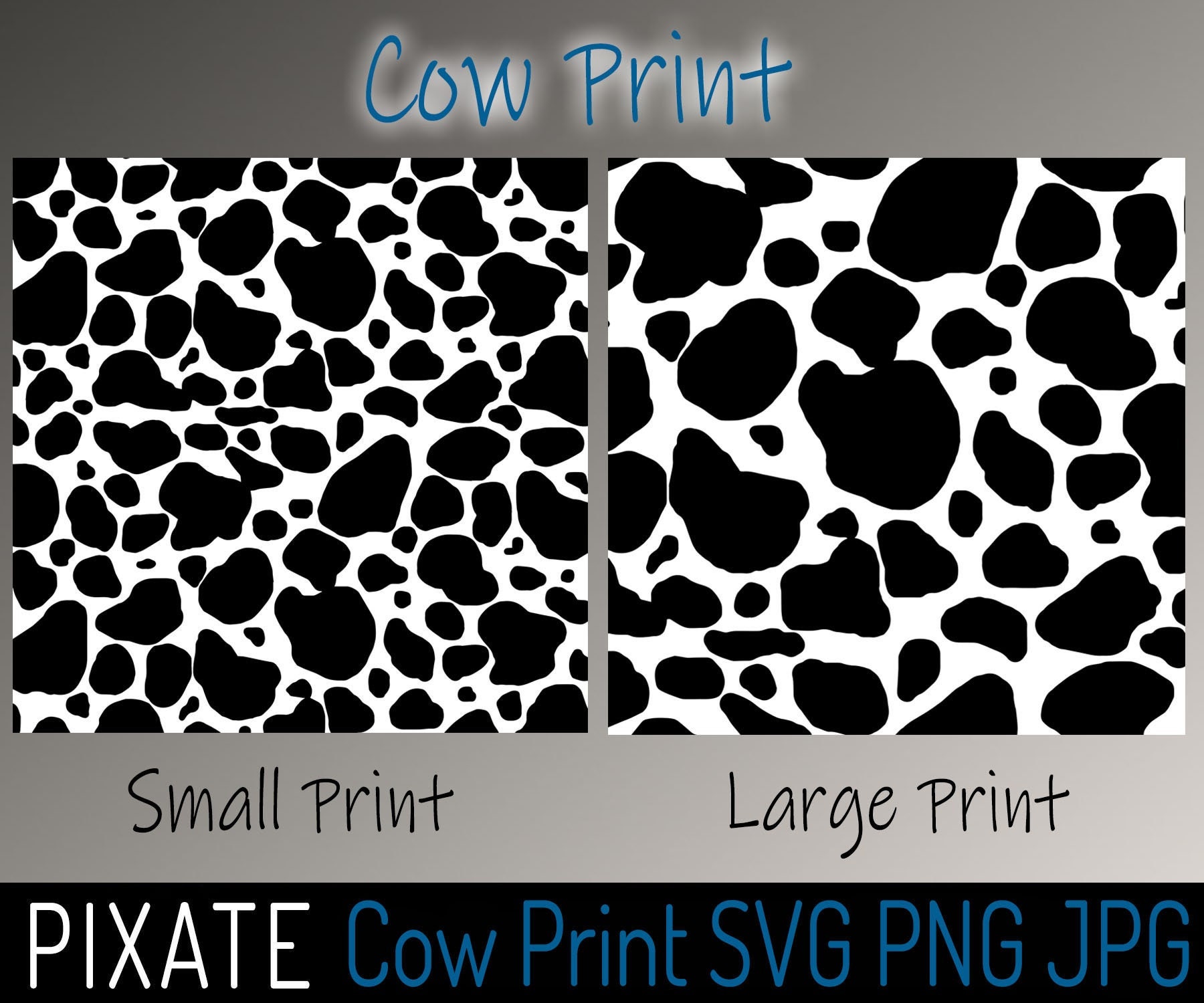 Cowhide Print Clipart Cow SVG PNG JPG Cow Lovers Digital - Etsy México