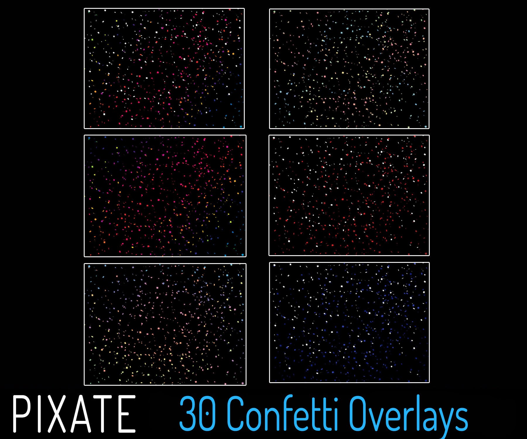 Set of 30 Confetti Overlays Photoshop Confetti Overlay | Etsy