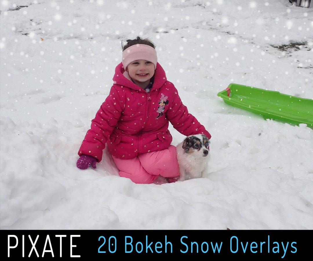 20 Bokeh Snow Overlays, Photoshop Bokeh Snow Overlay Set, Winter ...