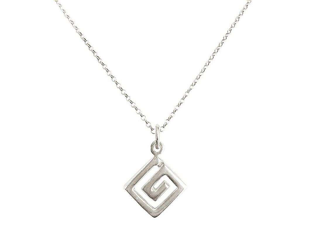 Greek Key Pendant Necklace Meander in .925 Sterling Silver, Greek Key ...