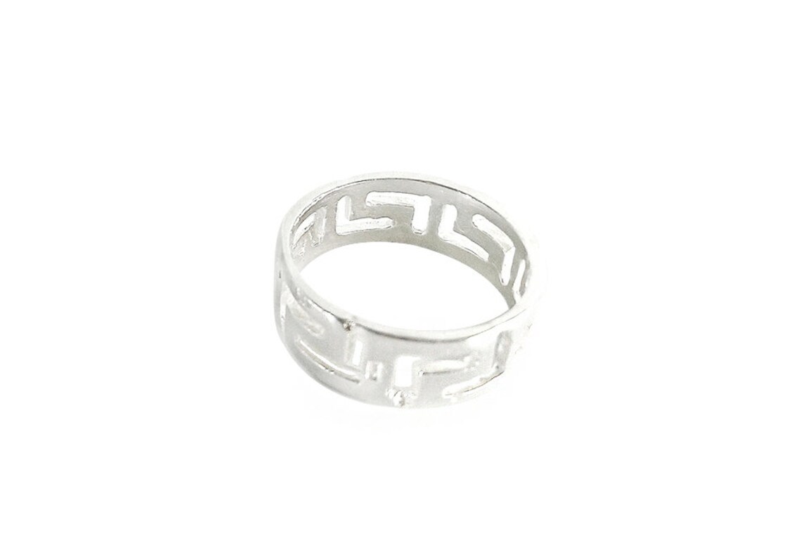 Greek Key Ring Meander in Sterling Silver, Greek Key Ring, Greek Ring ...
