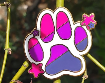 Paw Sitive Transgender LGBTQ Sparkle Paw Shaped Enamel Lapel Pin Brooch ...