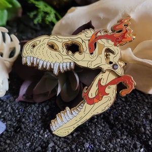 Moving TREX Head Pin - Tyrannosaurus Rex Enamel Pin Disappear Dinosaur ...