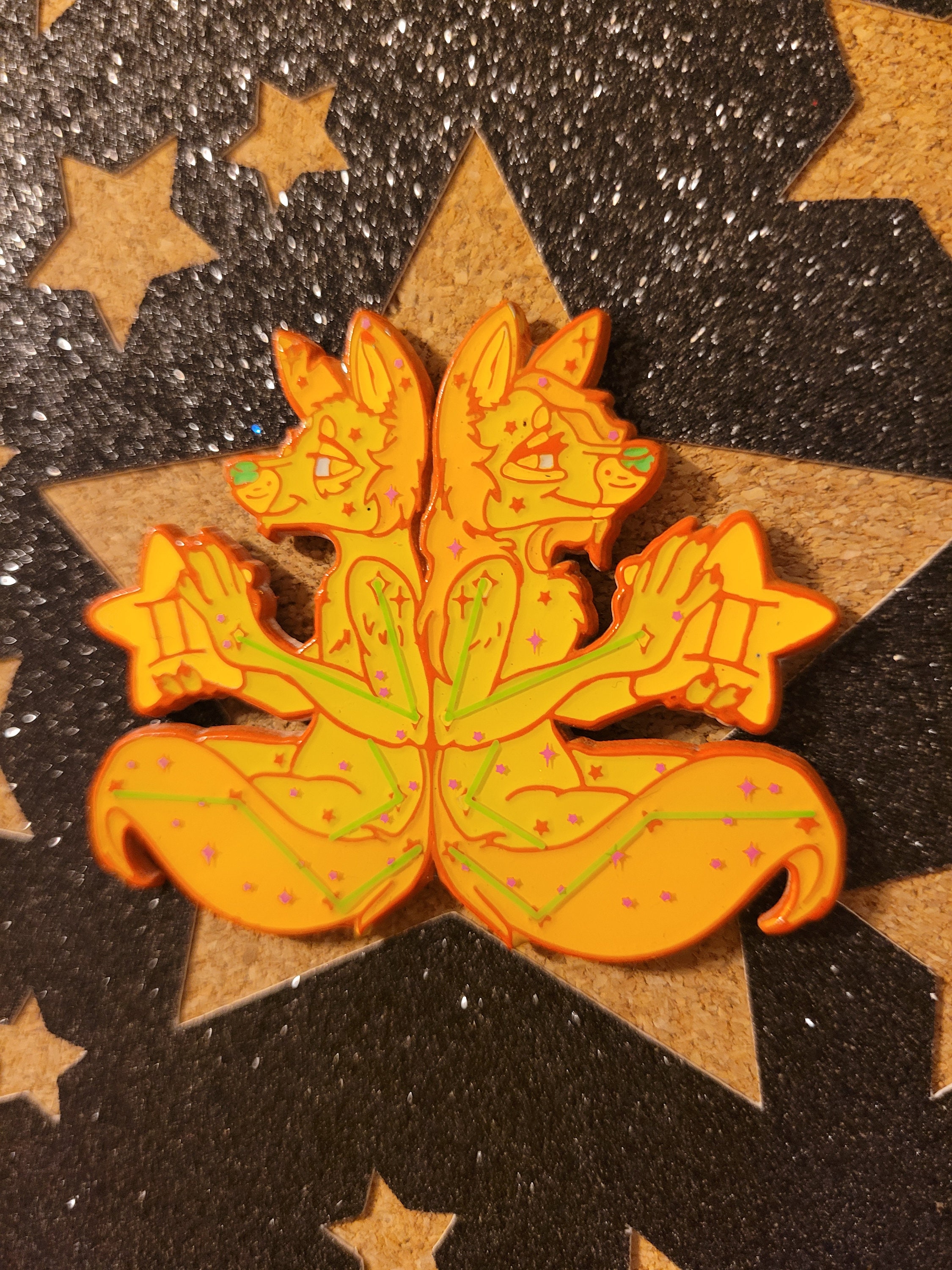 Gemini Zodiac Enamel Pin Wolf Wolves Constellation Enamel - Etsy