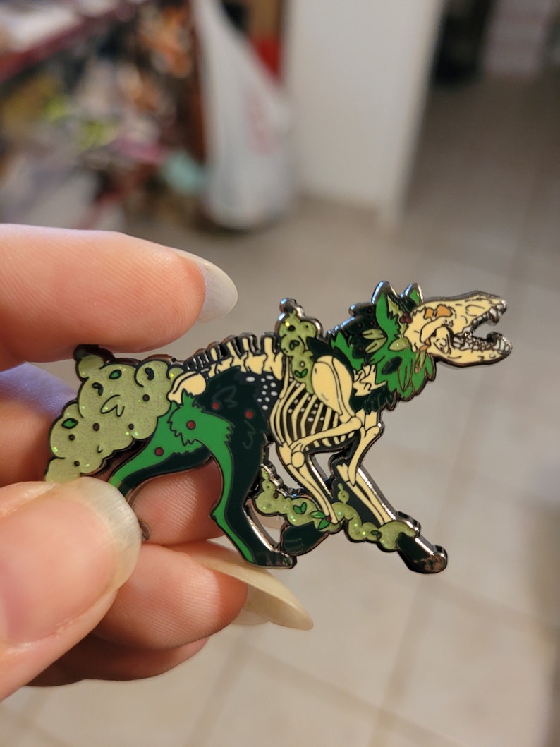 Natural Undead Wolf Enamel Pin Skeleton Skull Beast Extinct | Etsy