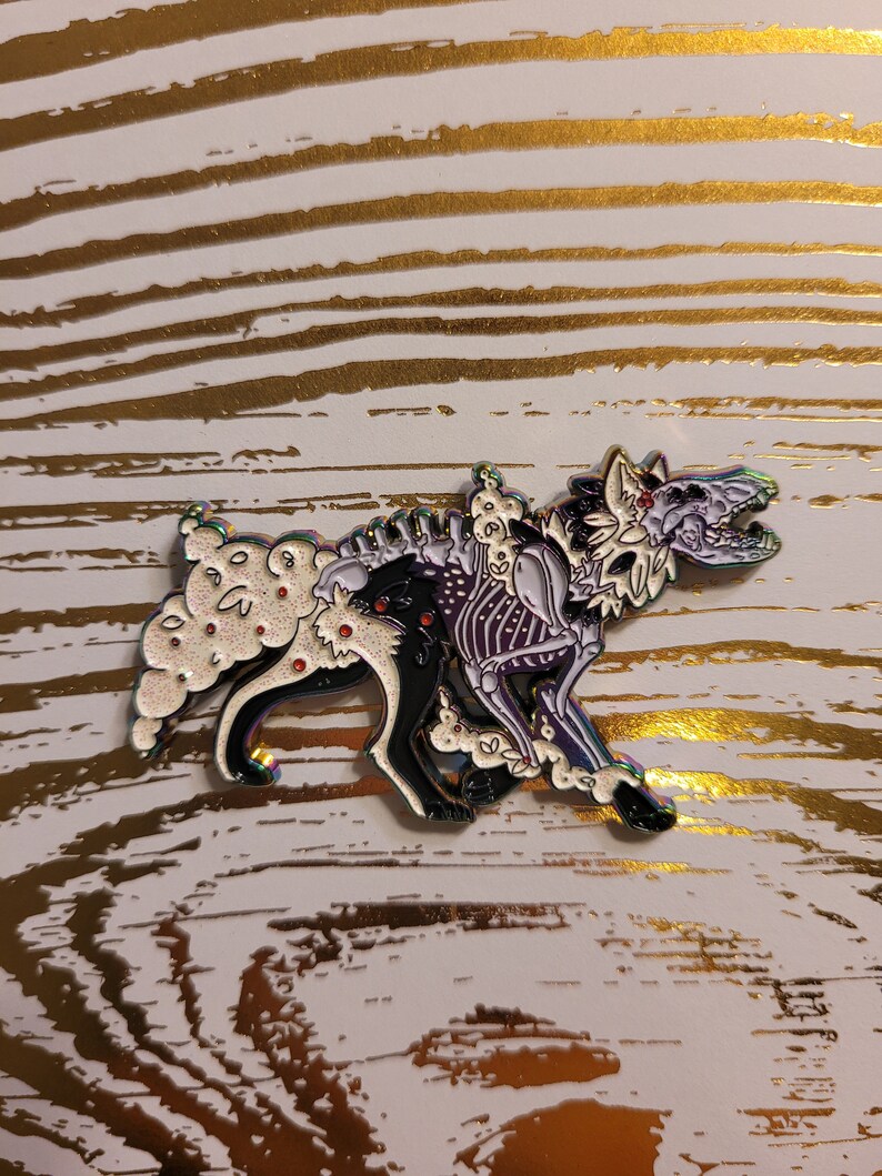 Natural Undead Wolf Enamel Pin Skeleton Skull Beast Extinct | Etsy