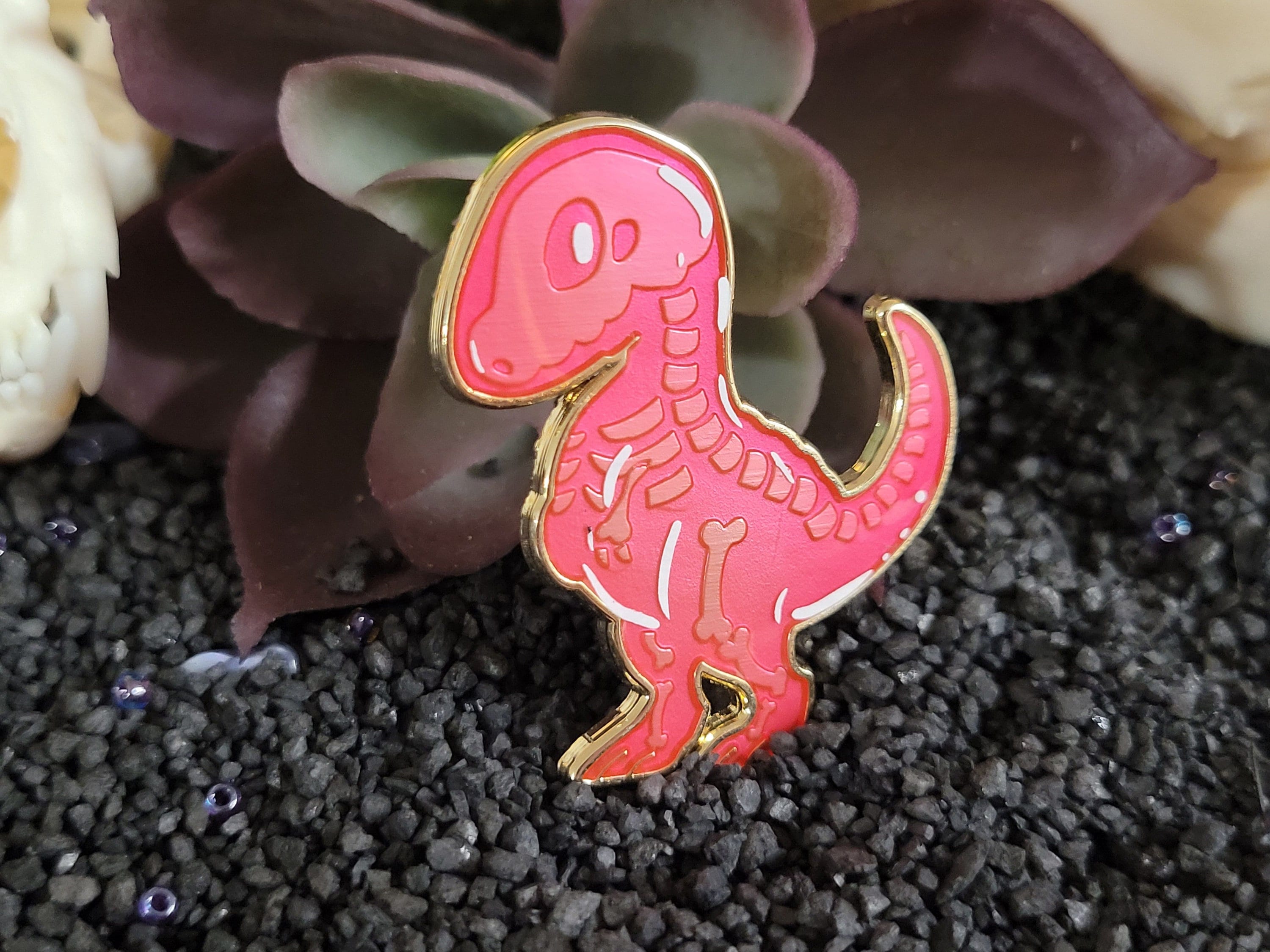 Rexi - Tyrannosaurus Rex Enamel Pin Skeleton Candy Themed Lapel Pin ...