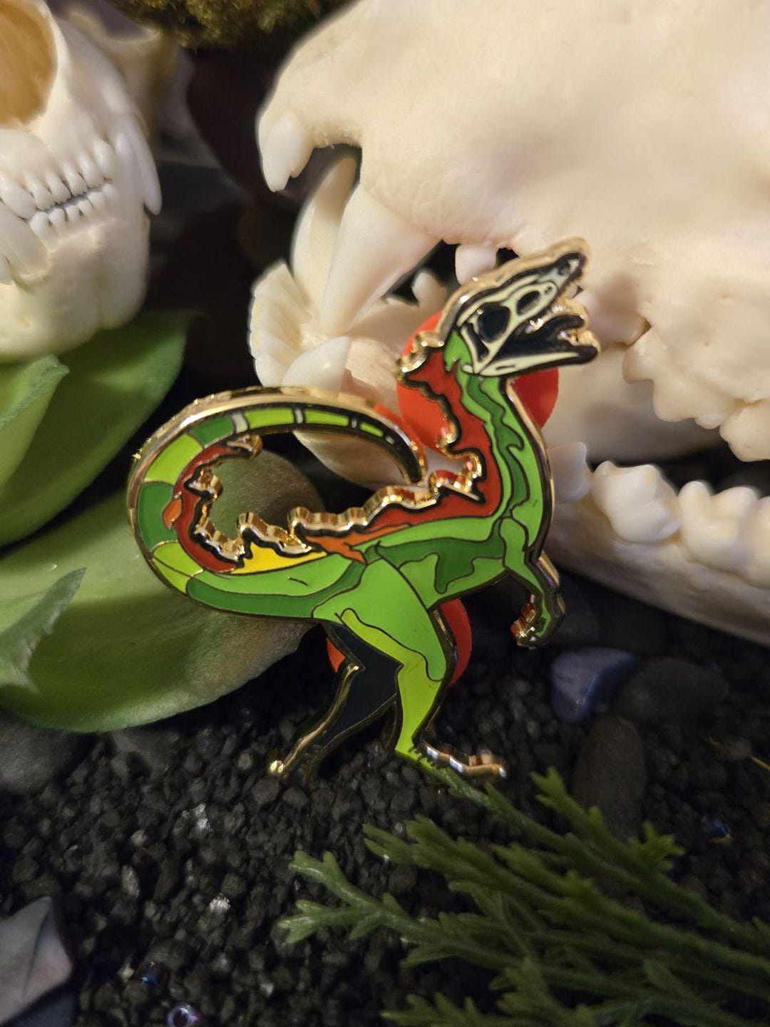 Disappear Compsognathus Pin - Enamel Pin Disappear Dinosaur Gift for ...