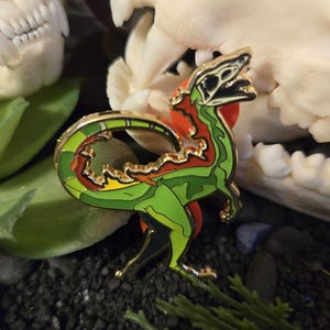 Disappear Compsognathus Pin - Enamel Pin Disappear Dinosaur Gift for ...