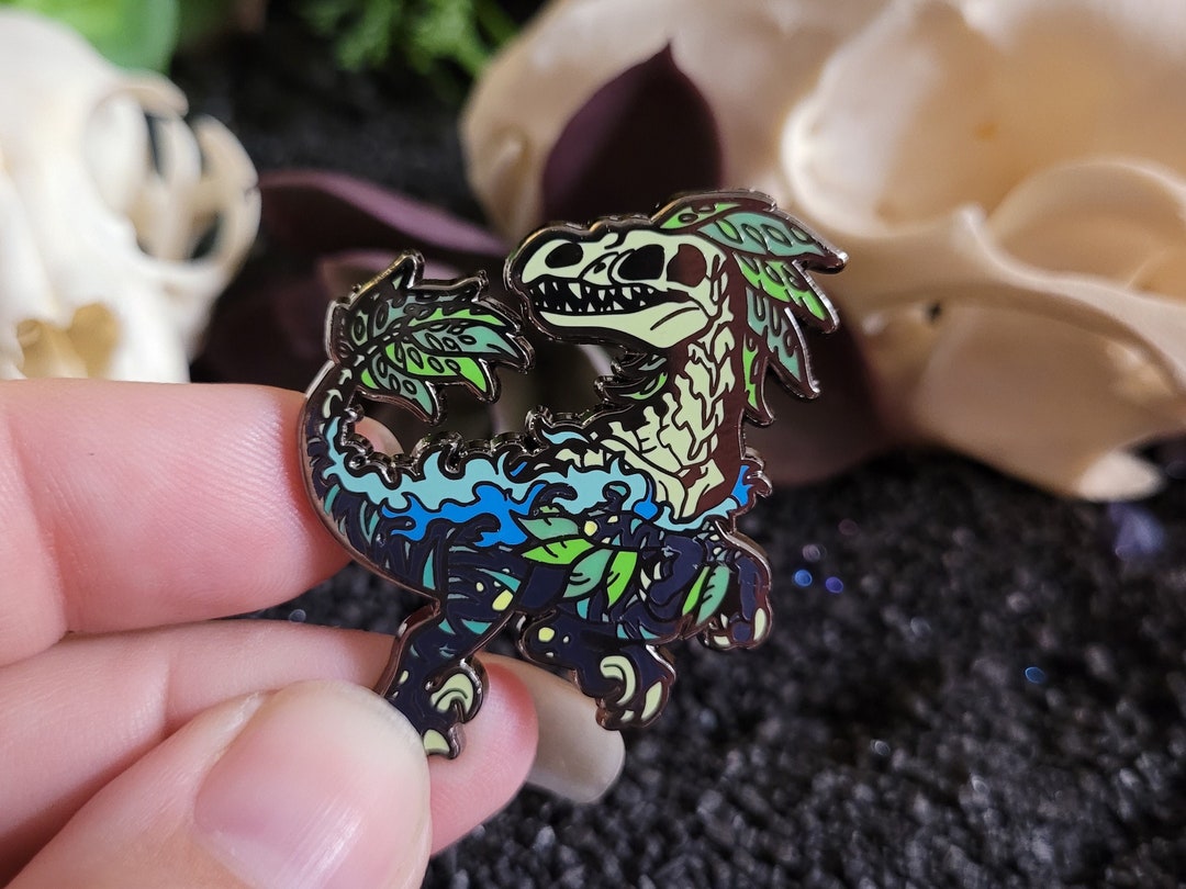Fizzy the Undead Raptor Fursona Pins Velociraptor - Etsy