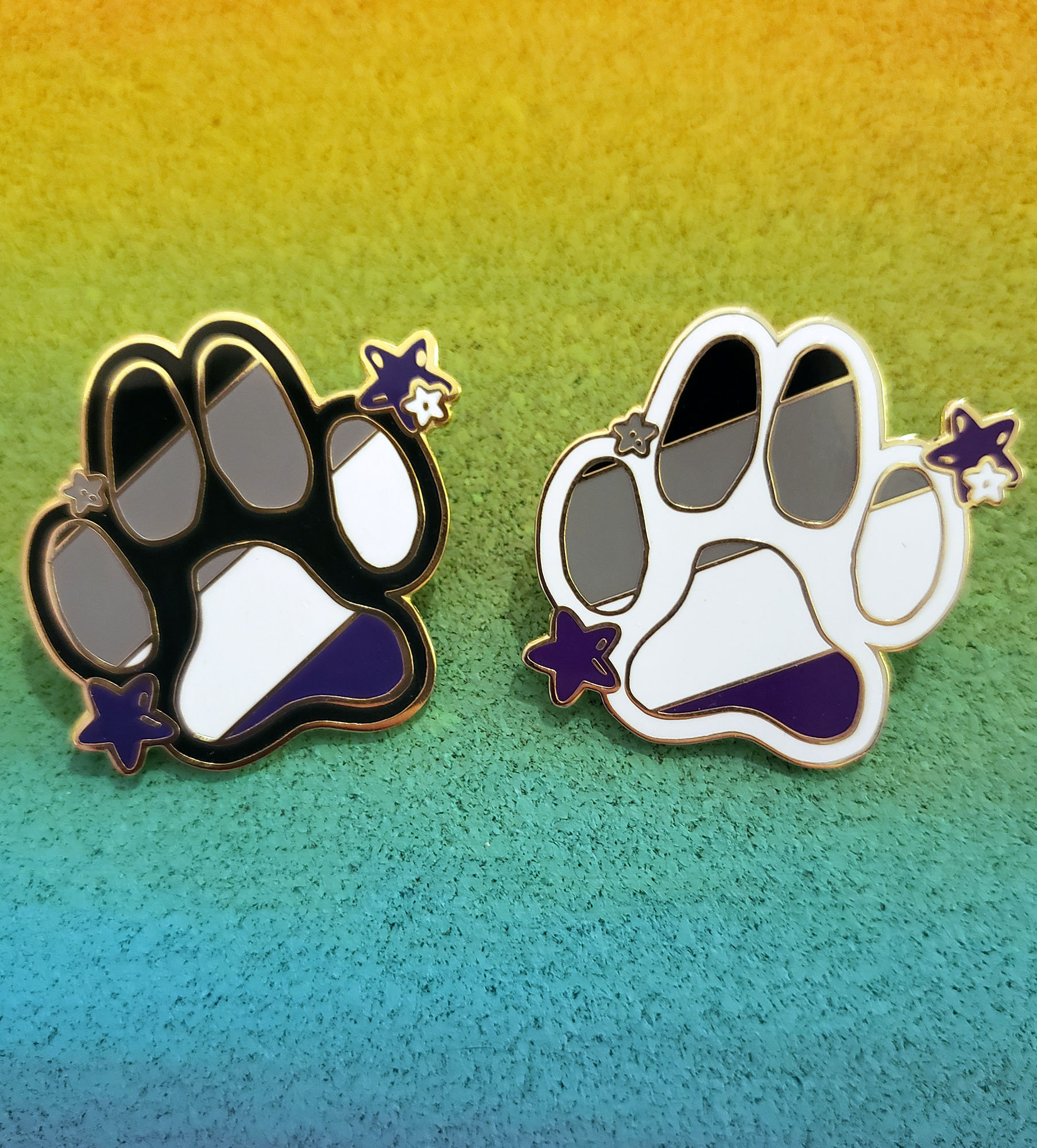 Paw - Sitive Asexual LGBTQ Sparkle Paw Shaped Enamel Lapel Pin Brooch ...