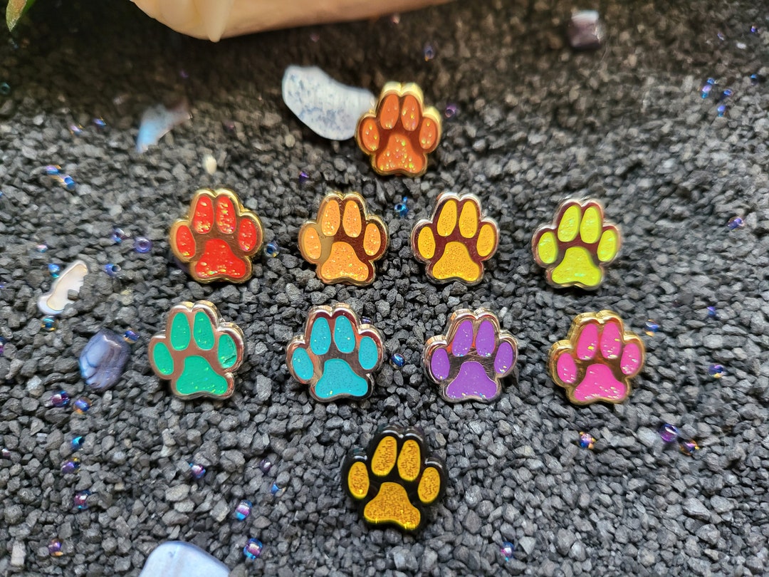 Glitter Mini Paw Print Sets Enamel Pin - Tiny Board Filler Gift for Her ...