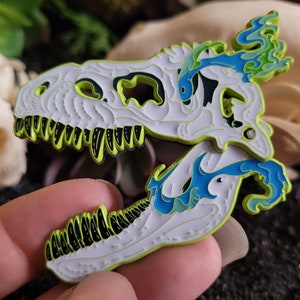 Moving TREX Head Pin - Tyrannosaurus Rex Enamel Pin Disappear Dinosaur ...