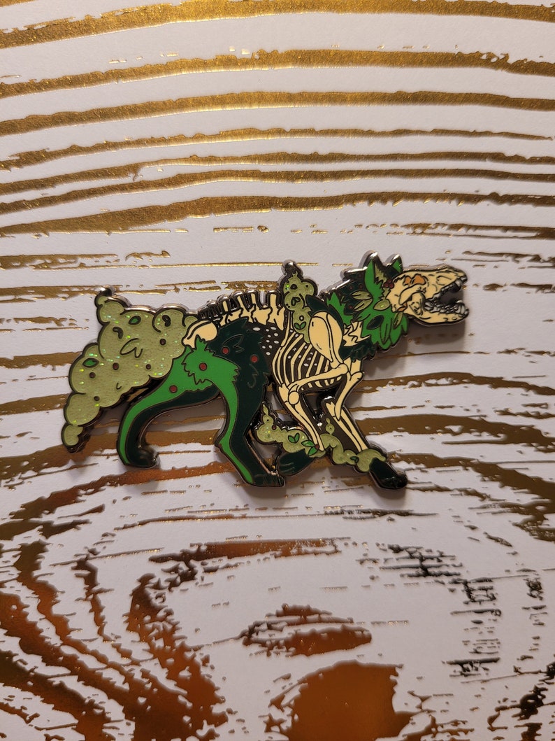 Natural Undead Wolf Enamel Pin Skeleton Skull Beast Extinct | Etsy