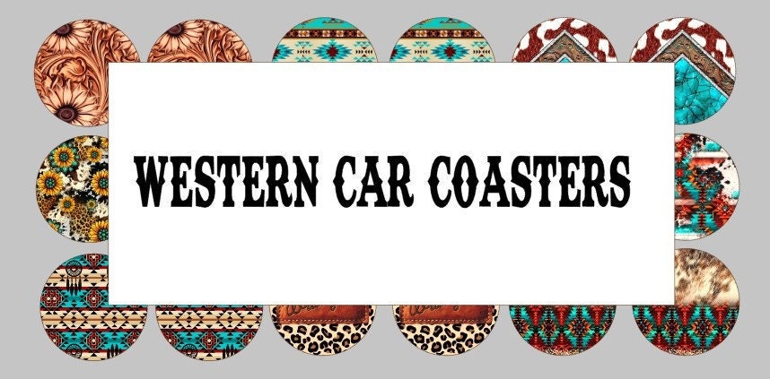 Western Car Coaster PNG Digital Download - Etsy