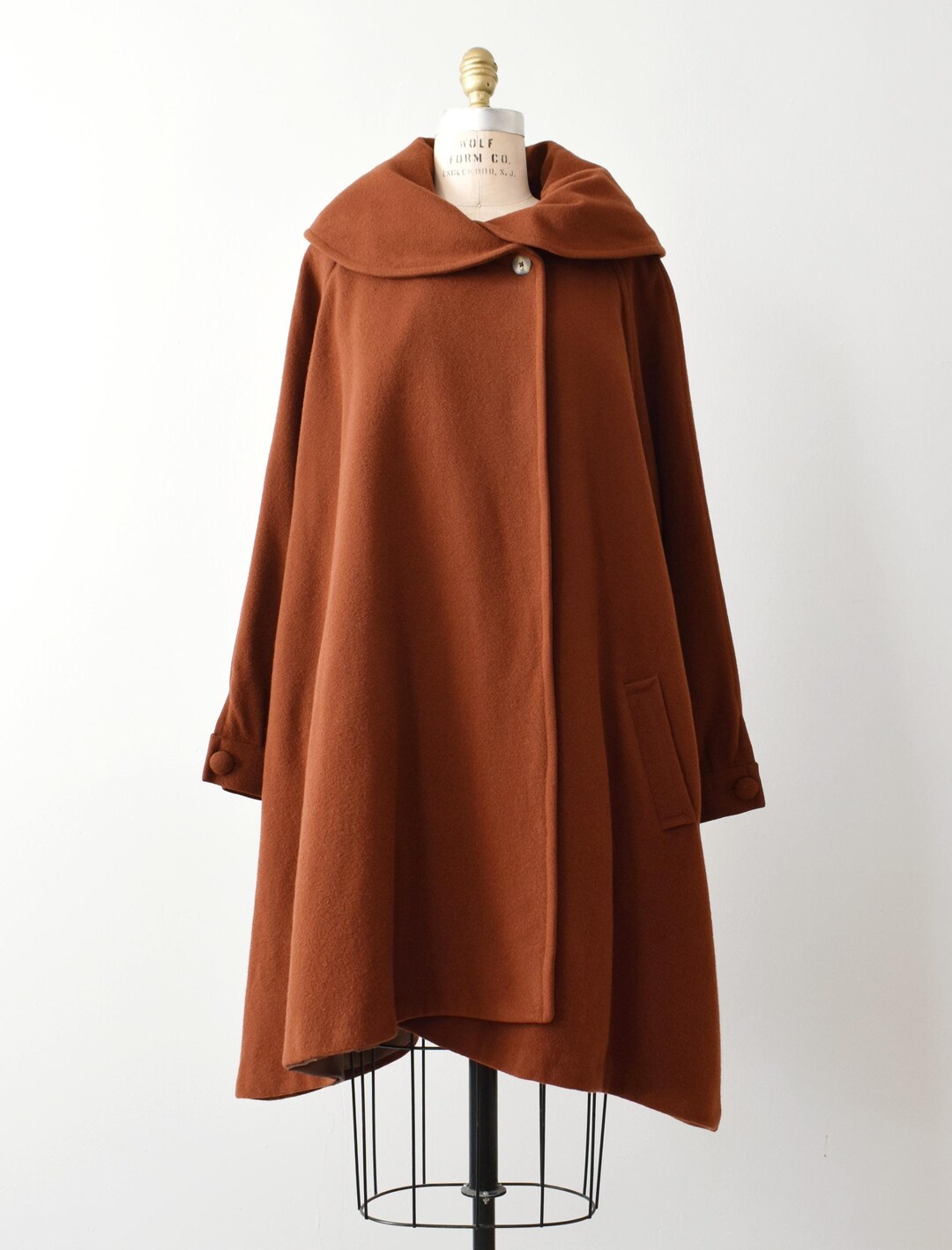 Vintage Wool Swing Coat, Cinnamon Brown, M / L - Etsy