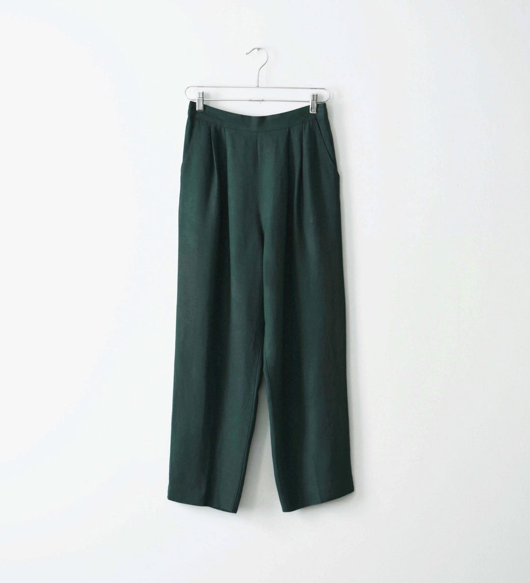 Vintage Forest Green Pants, 90s High Waisted Easy Pants - Etsy