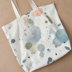 Splatter Paint Tote Bag, Xl Canvas Carryall Made From Repurposed Drop ...