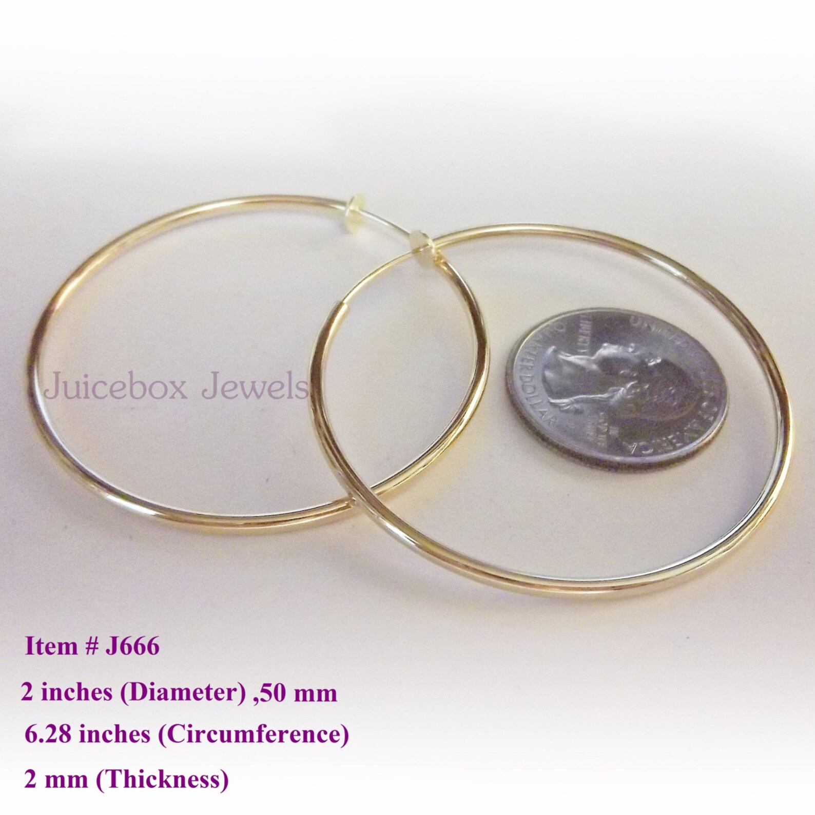 2 Inch Clip on Gold Plated Spring Action Fake HOOP | Etsy