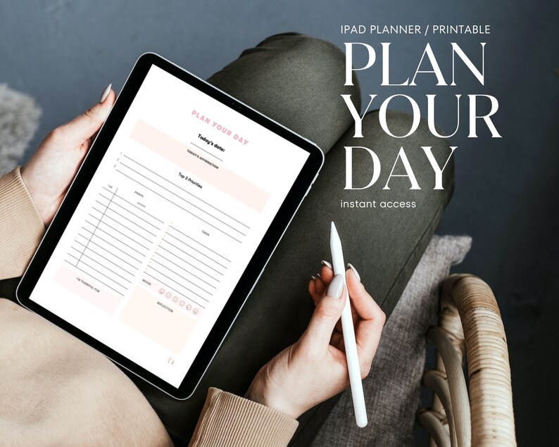 Plan Your Day Planner | Pastel Daily Planner, Everyday Planner. Ideal ...