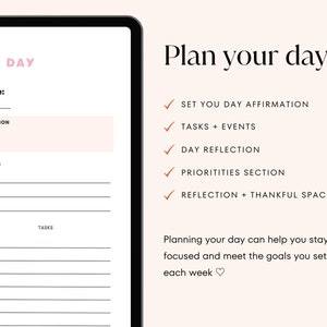 Plan Your Day Planner | Pastel Daily Planner, Everyday Planner. Ideal ...