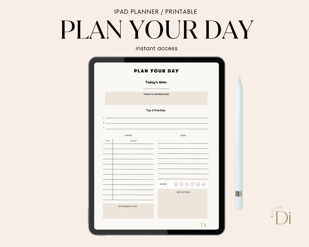 Plan Your Day Planner | Neutral Daily Planner, Everyday Planner. Ideal ...