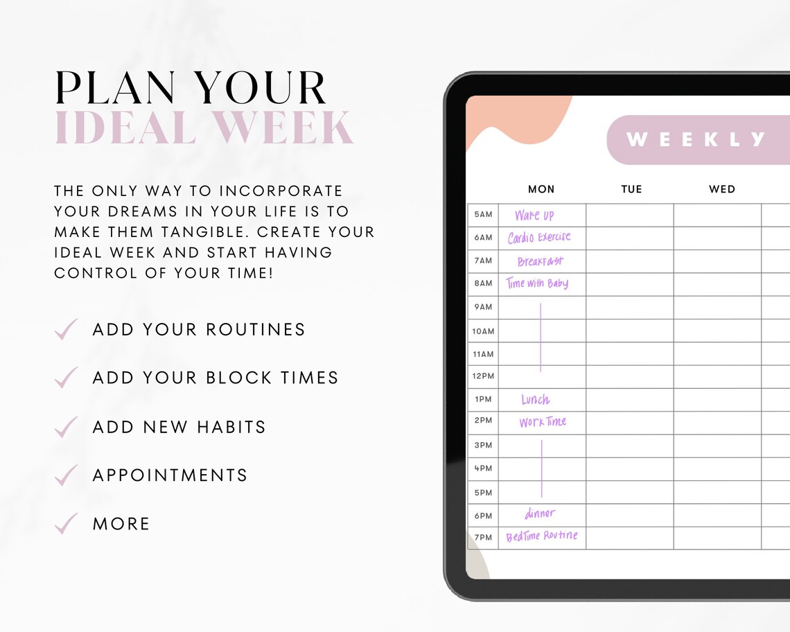 Digital Weekly Planner - Digital + Printable | Goodnotes for iPad ...