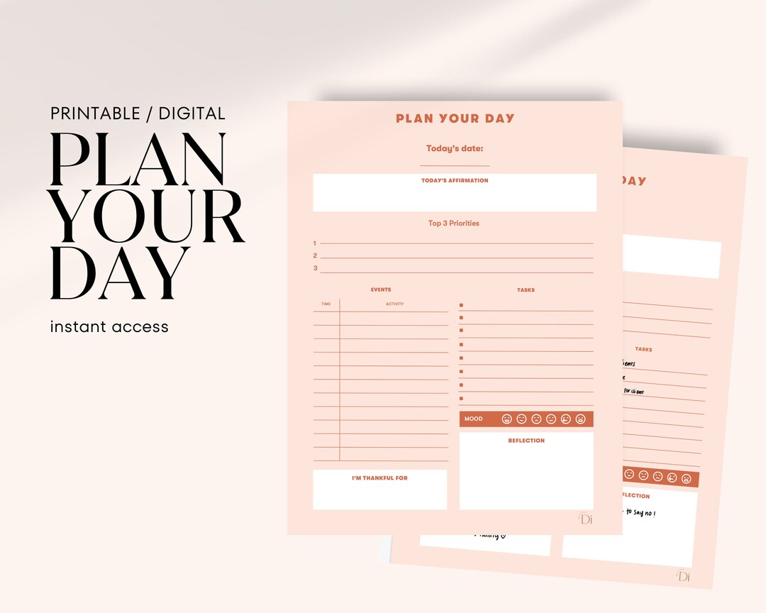 Plan Your Day Planner | Retro Daily Planner, Everyday Planner. Ideal ...