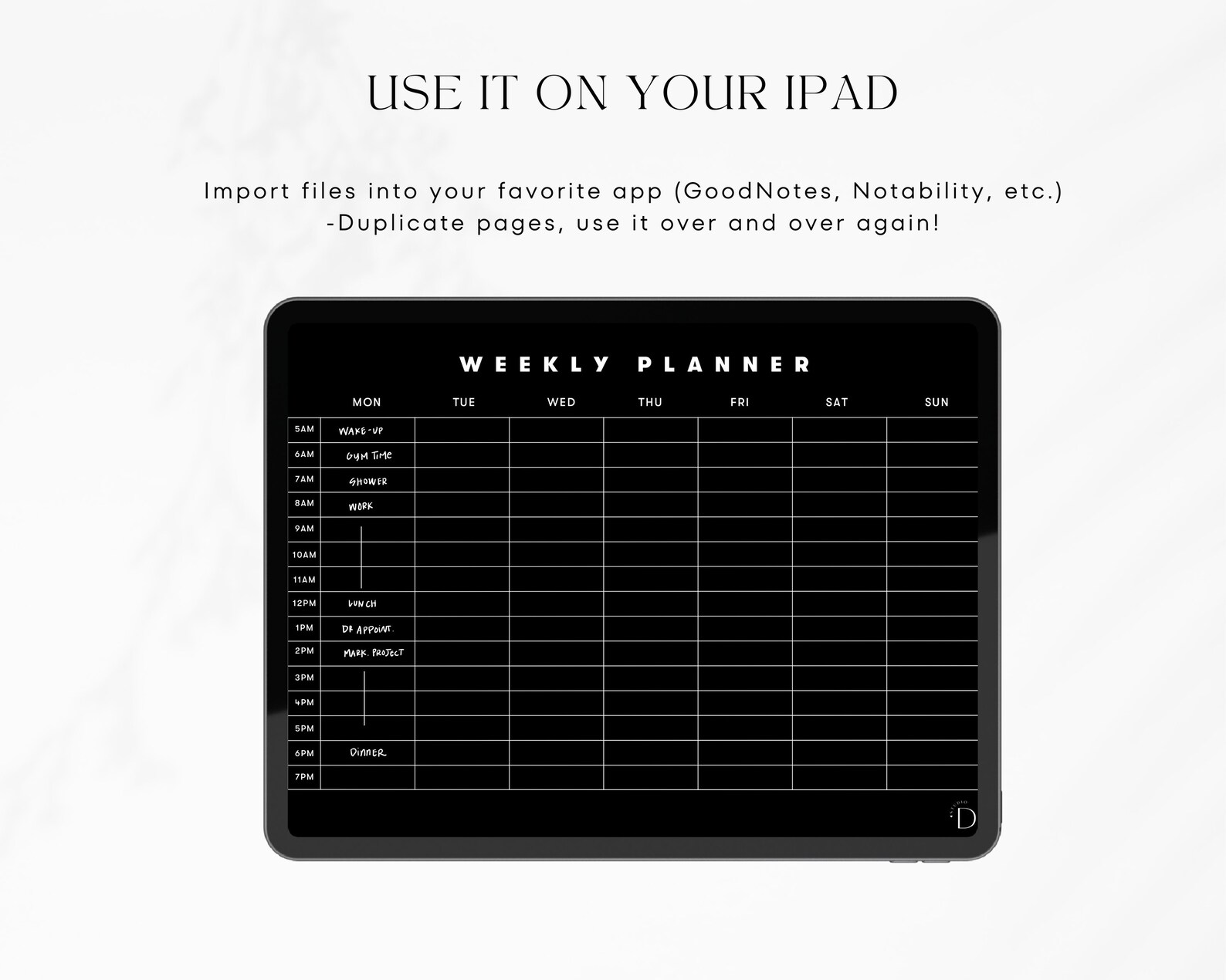 Digital Weekly Planner - Digital + Printable | Goodnotes for iPad ...