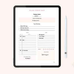 Plan Your Day Planner | Pastel Daily Planner, Everyday Planner. Ideal ...