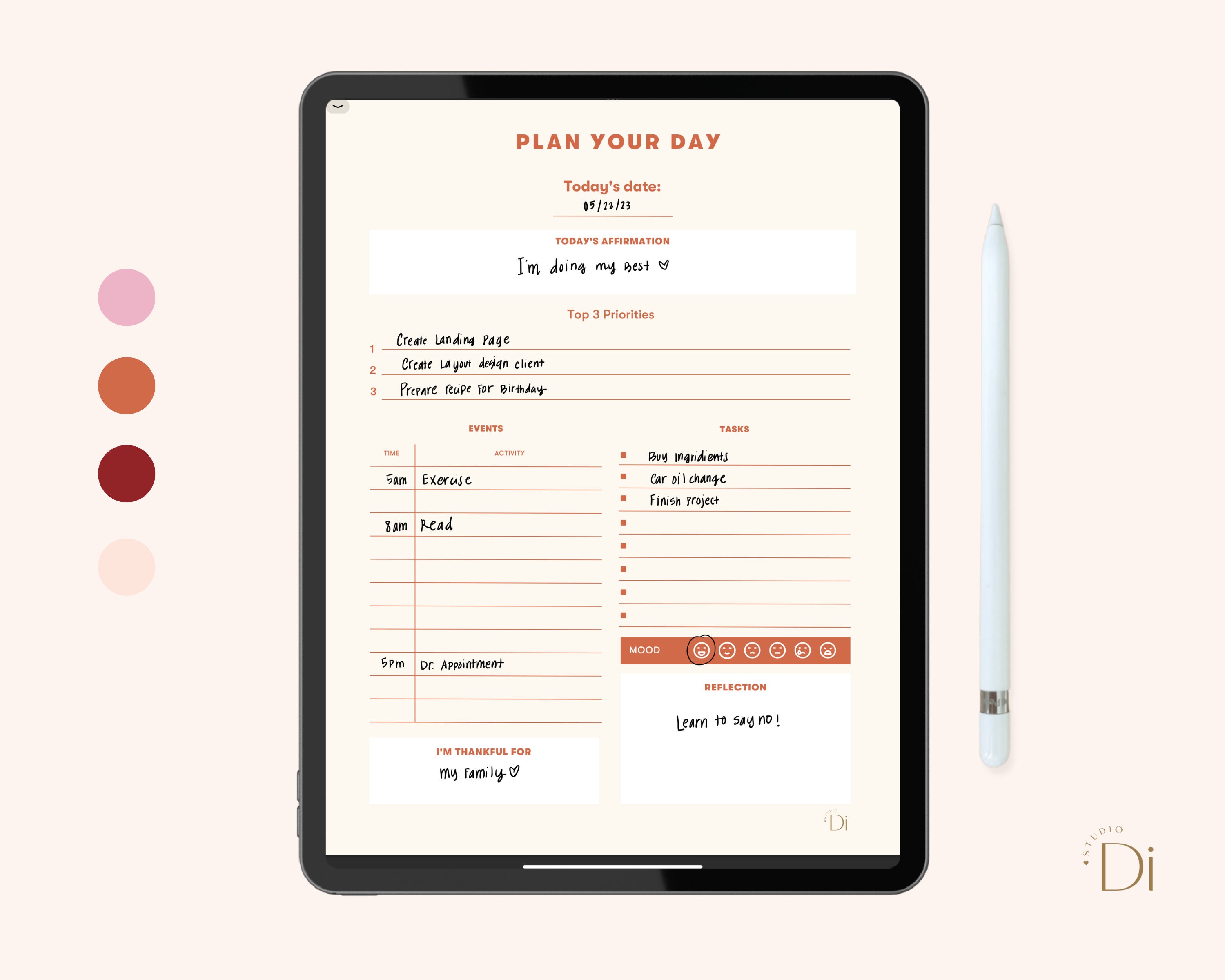 Plan Your Day Planner Daily Planner, Everyday Planner. Ideal Schedule ...