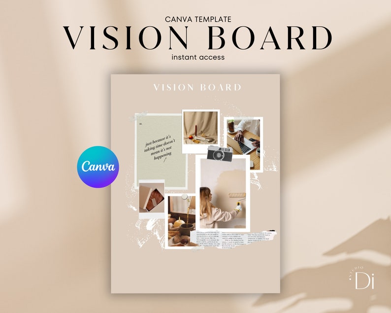 Vision Board Canva Template Collage Style - Manifest Your Dreams - Etsy
