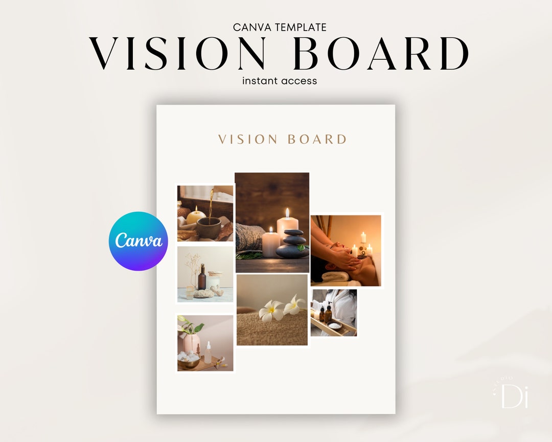 Vision Board Canva Template Calm Style - Editable Template - Etsy