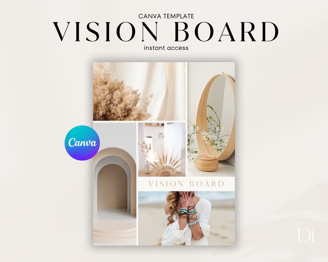 Vision Board Canva Template Boho Style - Editable Template - Etsy
