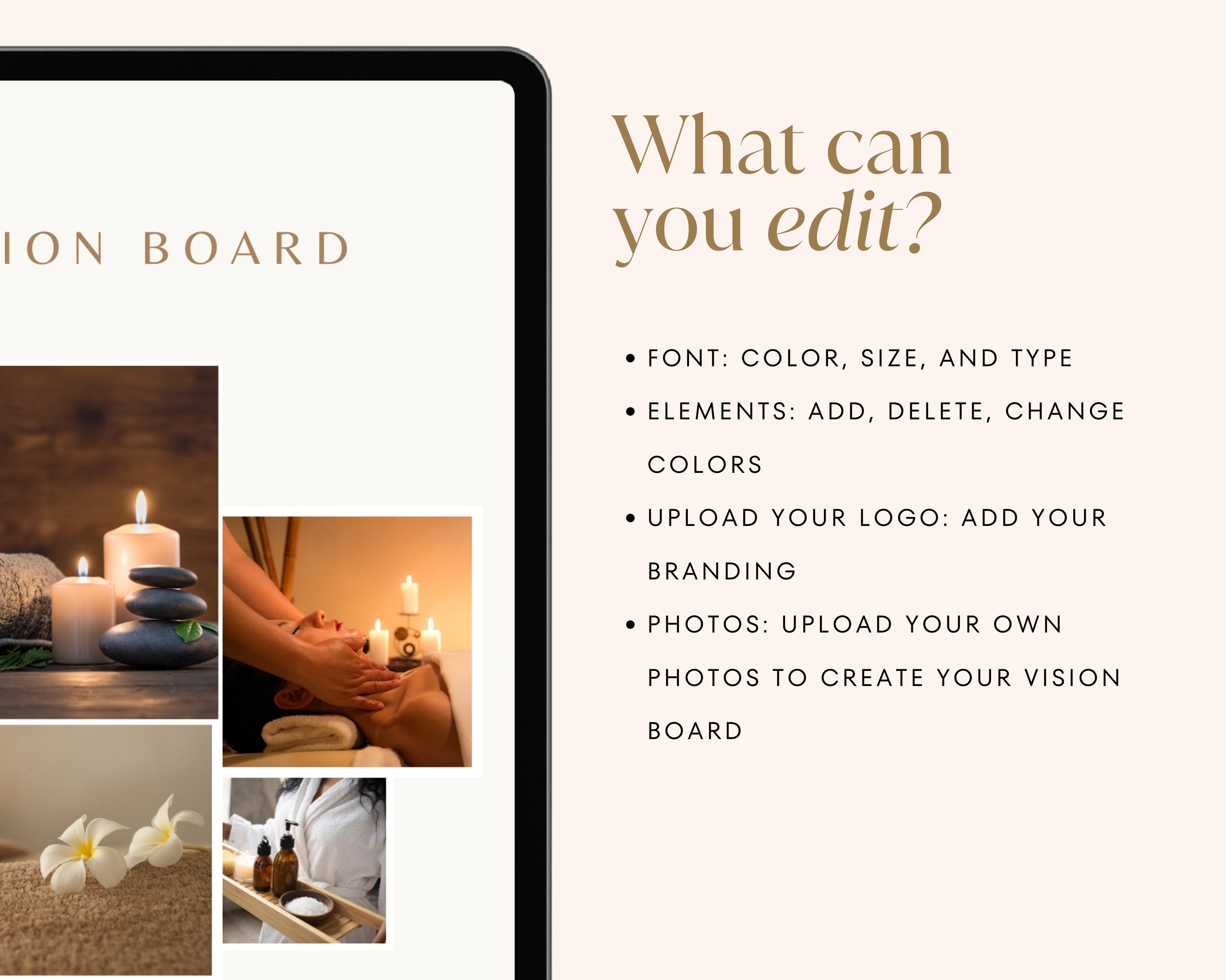 Vision Board Canva Template Calm Style - Editable Template - Etsy