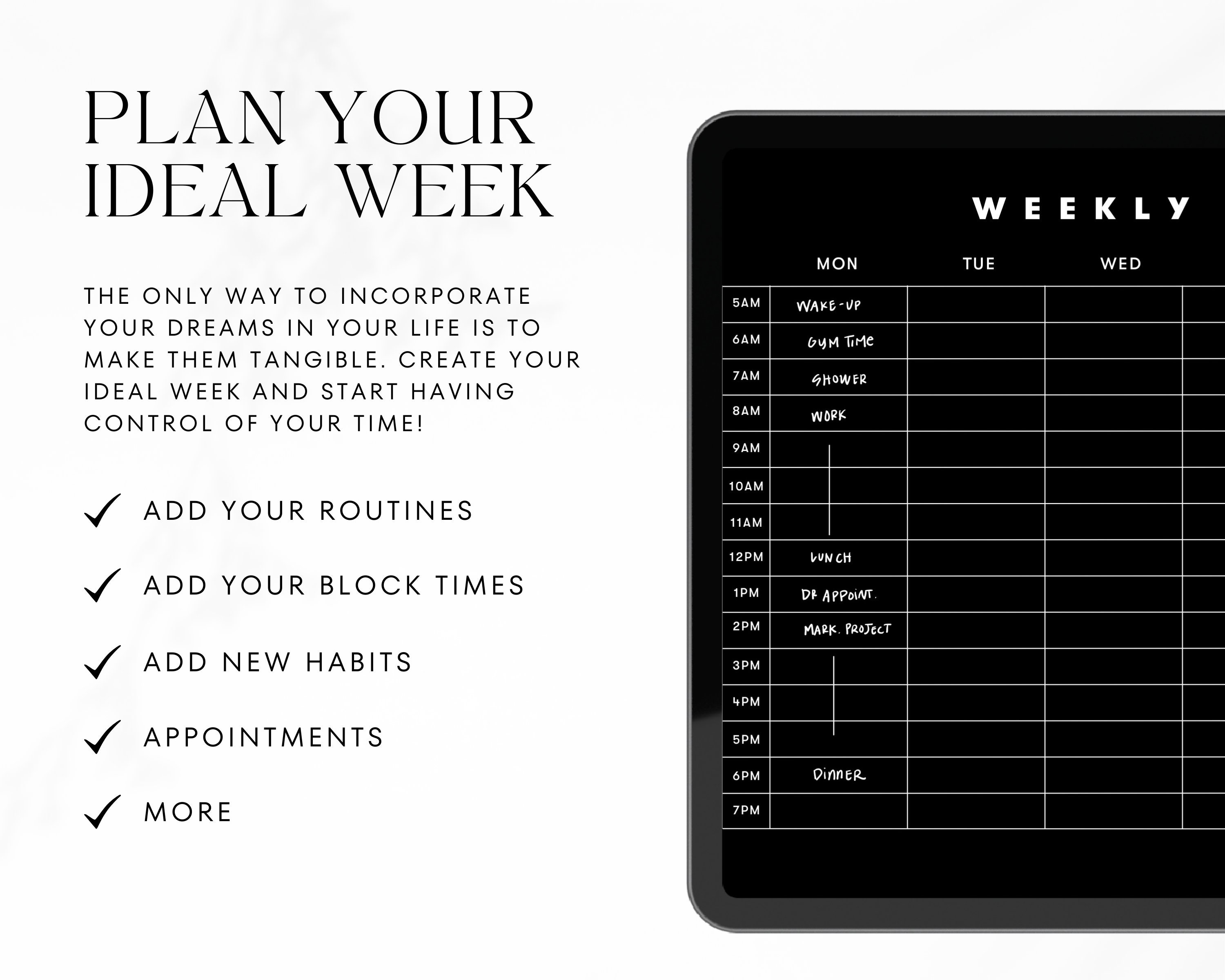 Digital Weekly Planner - Digital + Printable | Goodnotes for iPad ...