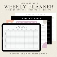 Digital Weekly Planner Digital Printable Goodnotes for iPad minimal - Etsy